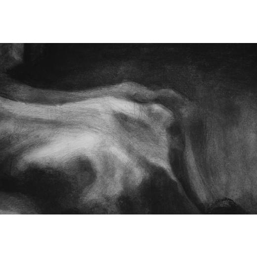 "Łza" - rysunek, akt kobiecy na papierze, 109x70cm