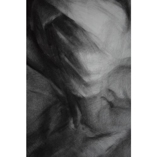 "Pustka" - rysunek, akt kobiecy na papierze, 110x83cm