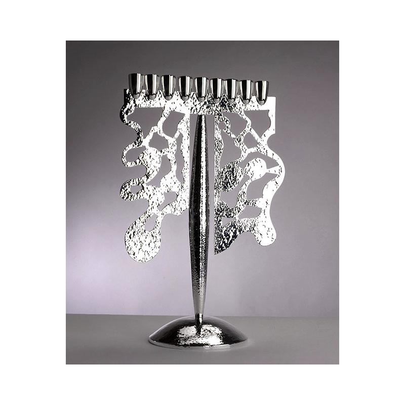 Chanukija – świecznik chanukowy platerowany srebrem – Pampaloni