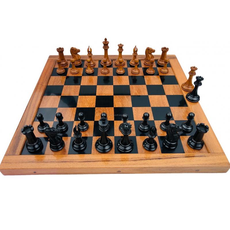 Elegancki komplet szachowy Jaques Morphy Style z pudełkiem na pionki ...